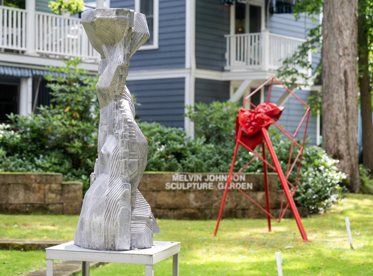 Outside Strohl Art Center, Melvin Johnson Sculpture Garden brings ...